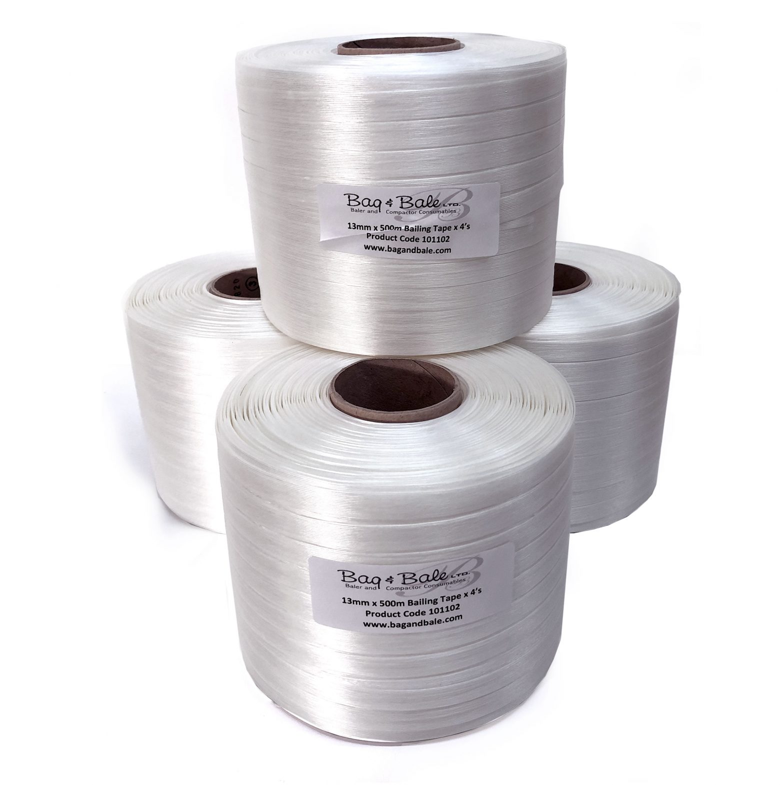 Baling Tape 13mm x 500m (Packed in 4's / Min Qty 8) | Bag & Bale Ltd.