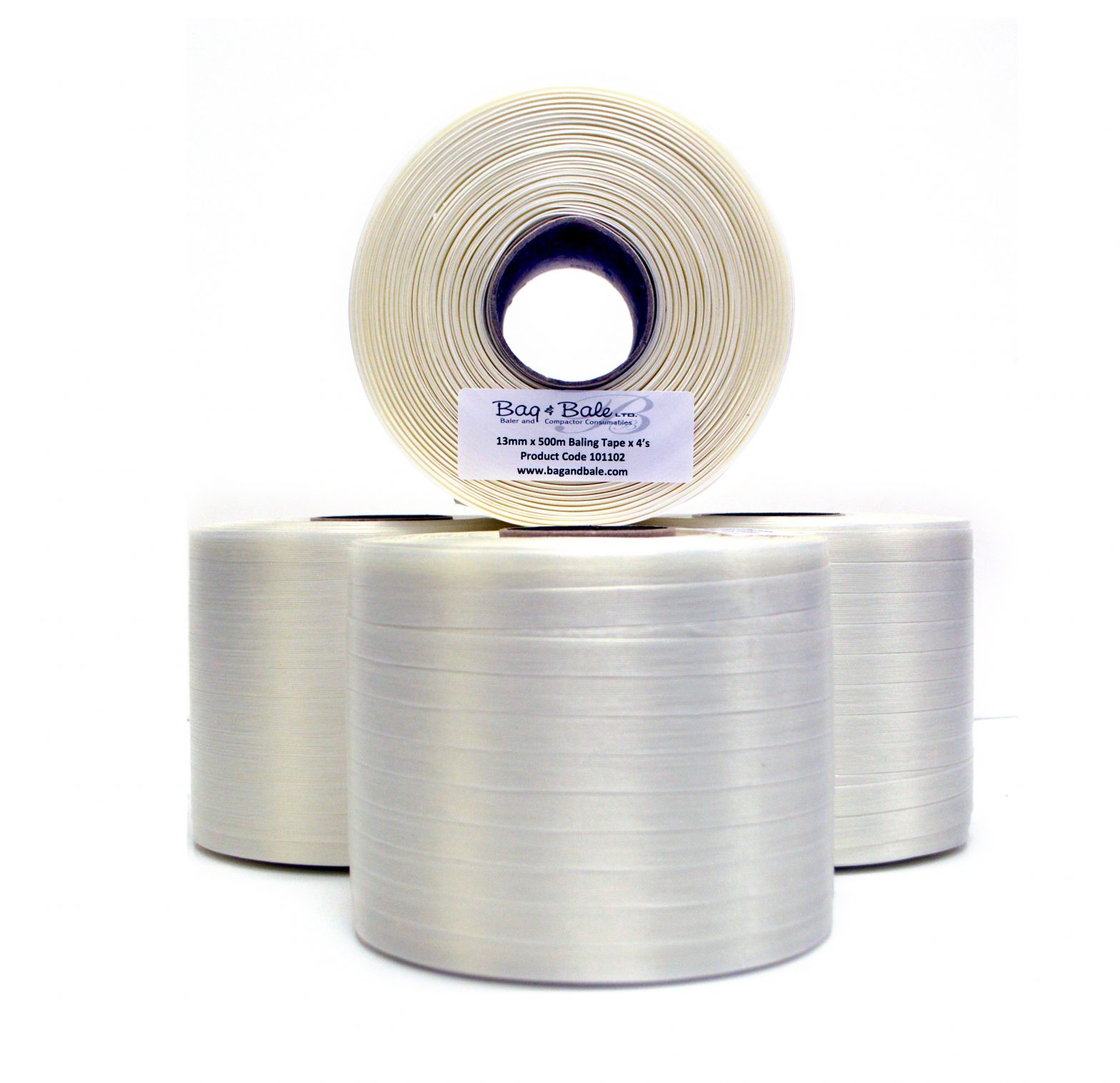 Baling Tape 13mm x 500m (Packed in 4's / Min Qty 8) | Bag & Bale Ltd.